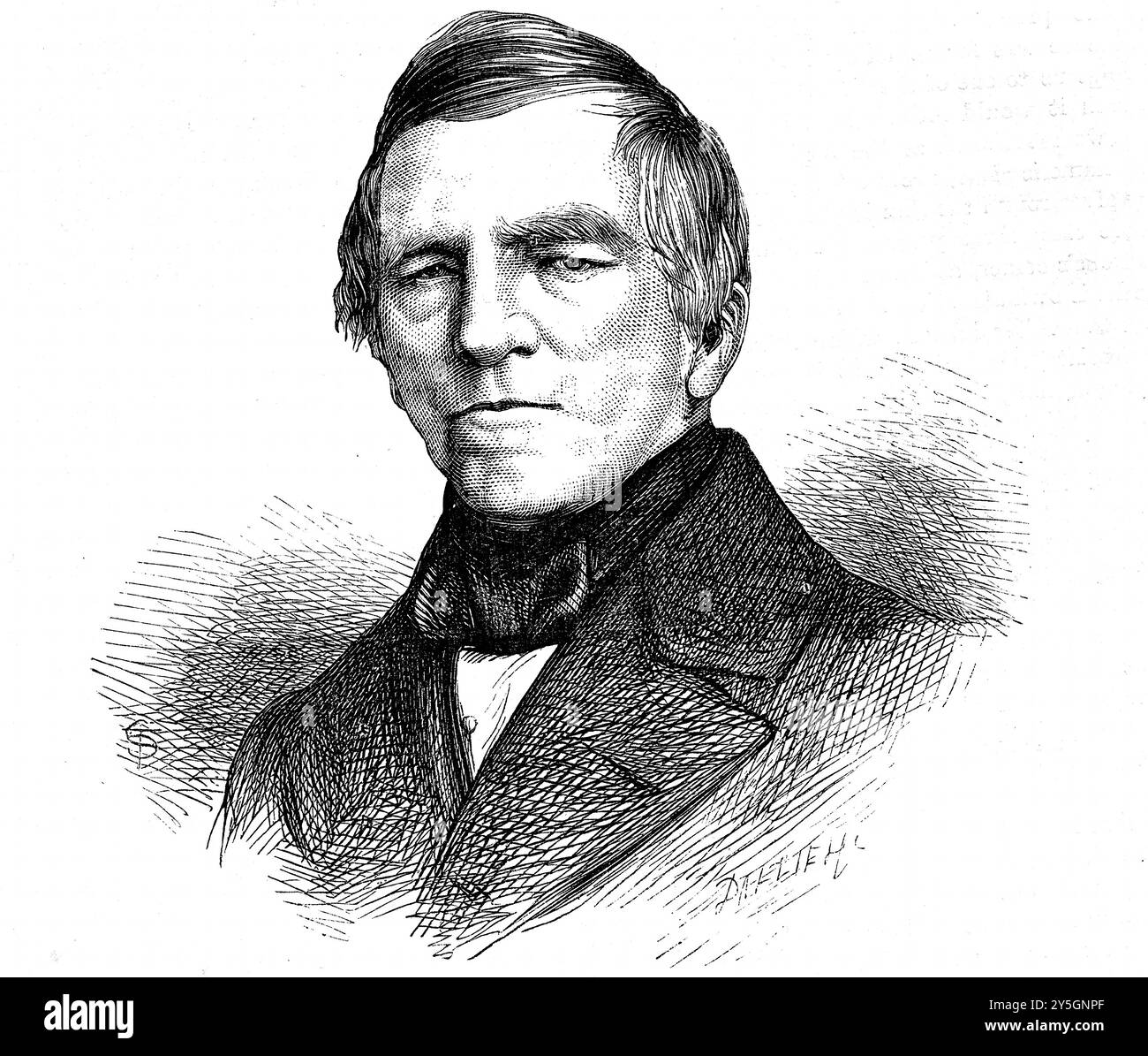 Johann Franz Encke (1791-1865 ) - Portrait, Historical engraving Stock ...
