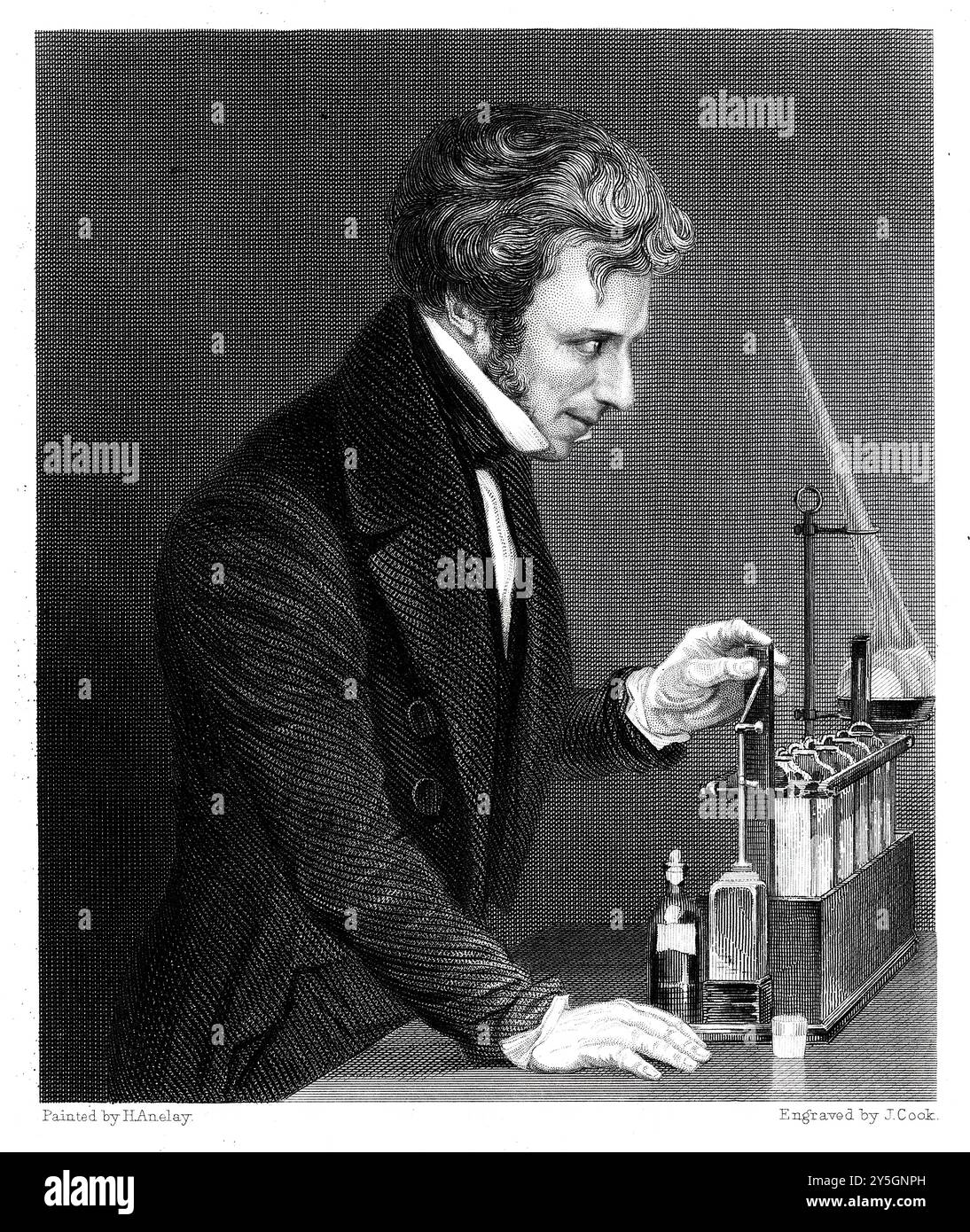 Michael Faraday (1791-1867 ) - Portrait, Historical engraving Stock ...