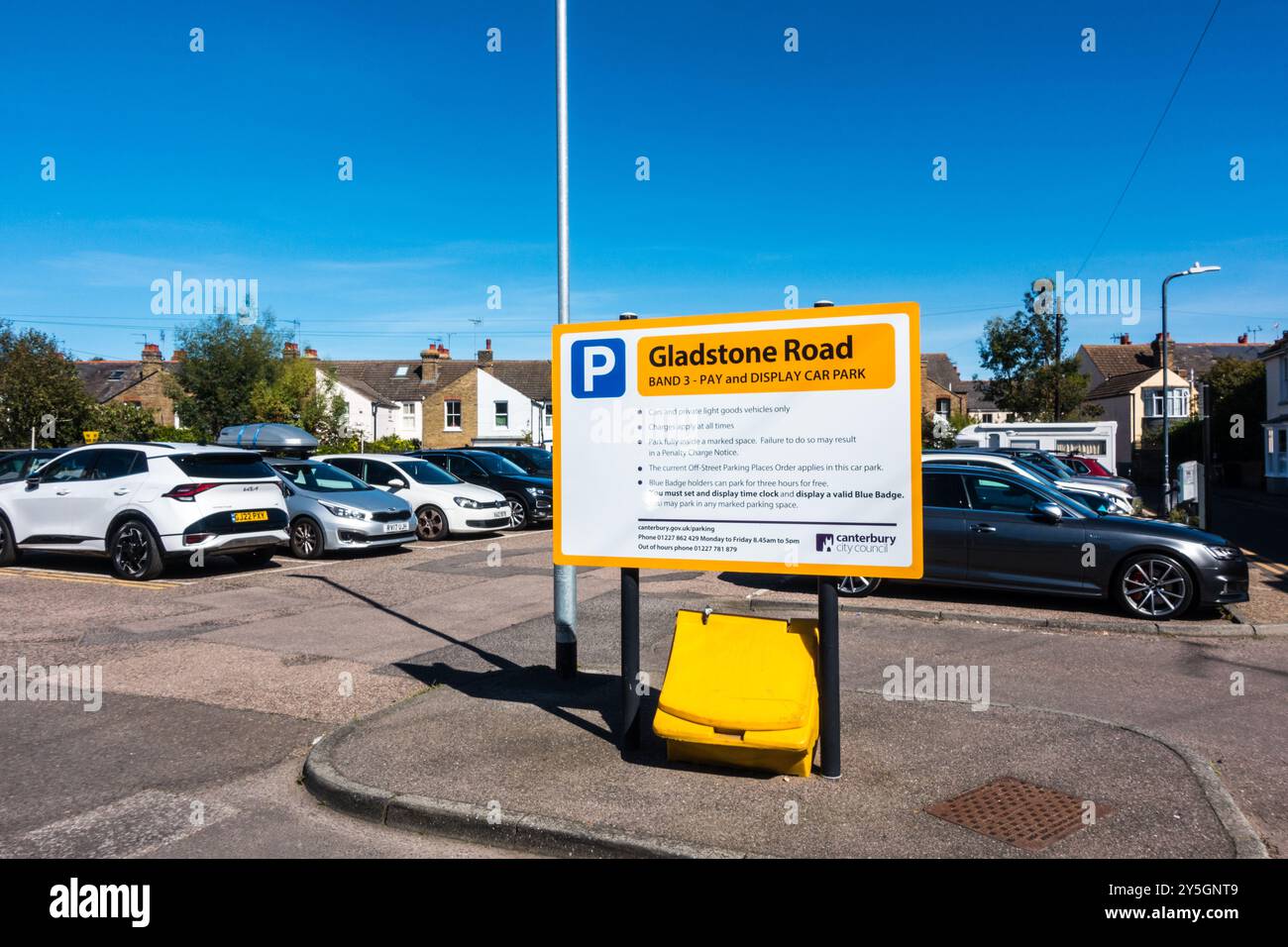 Open car park space operated by Canterbury council Stock Photo - Alamy
