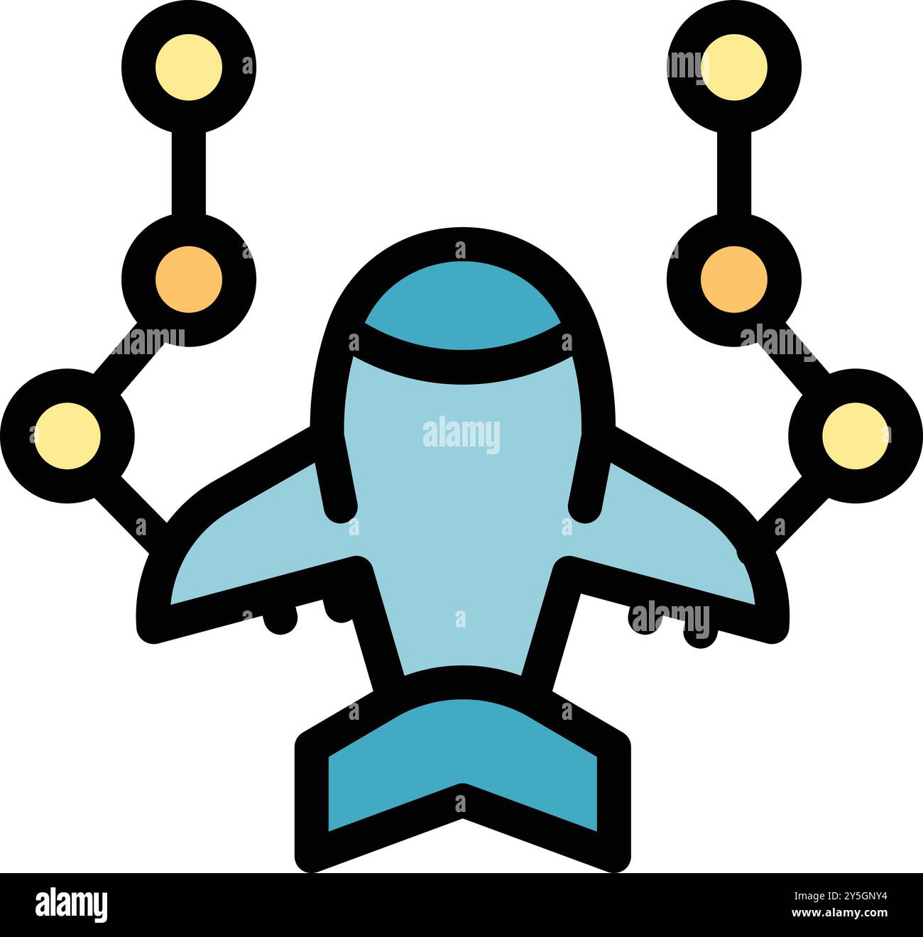 Plane is connecting to a network using nodes, representing the concept ... Plane is connecting to a network using nodes, representing the concept ...