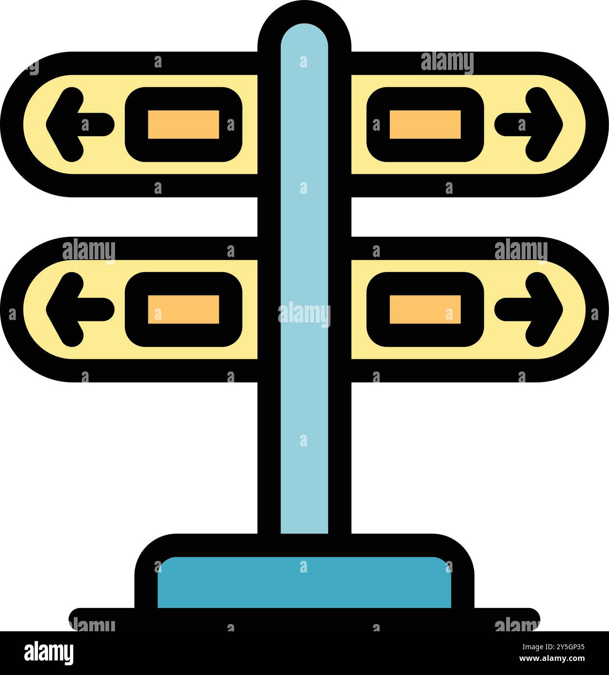 Stylized icon of a signpost with arrows pointing in different ...