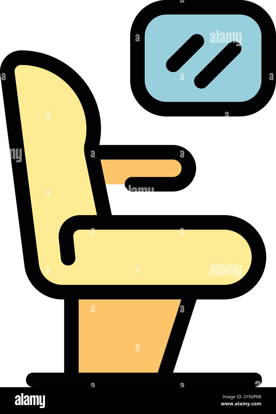 This icon of an airplane seat represents the experience of air travel ...