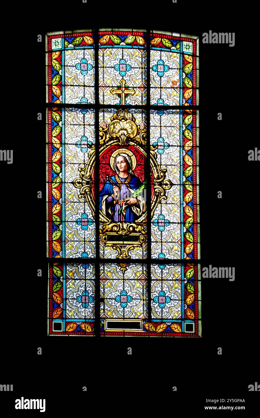 Stained glass window from Saint-Georges church in Châtenois, built in ...