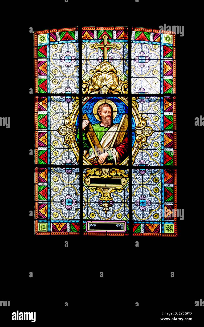 Stained glass window from Saint-Georges church in Châtenois, built in ...