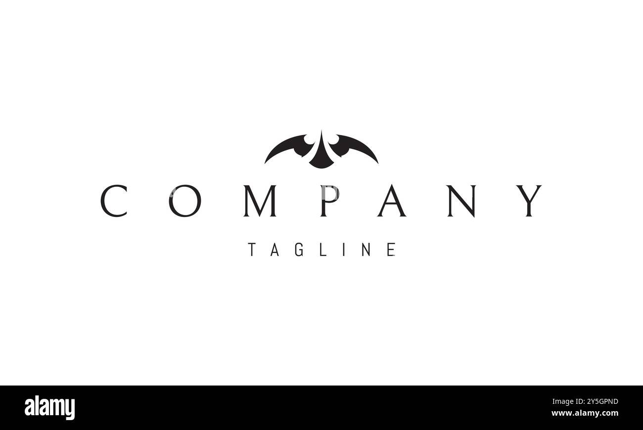 Vector logo with an abstract image of a hawk with sharp wings Stock ...