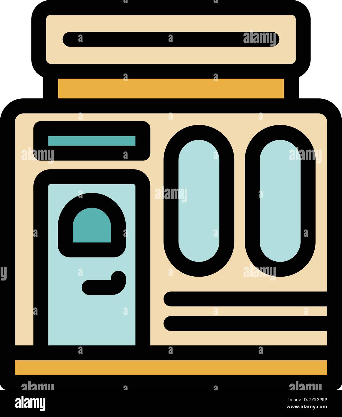 Simple outline vector of a coffee shop or restaurant exterior with ...