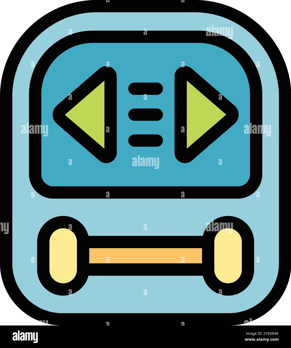 This icon depicts a portable music player with buttons for controlling ...