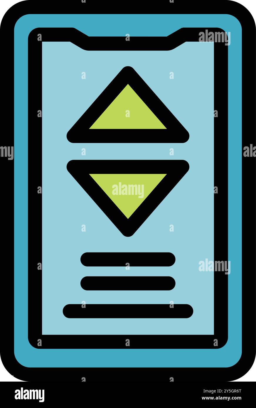 Smartphone app is being used to control a smart home system, indicated ...