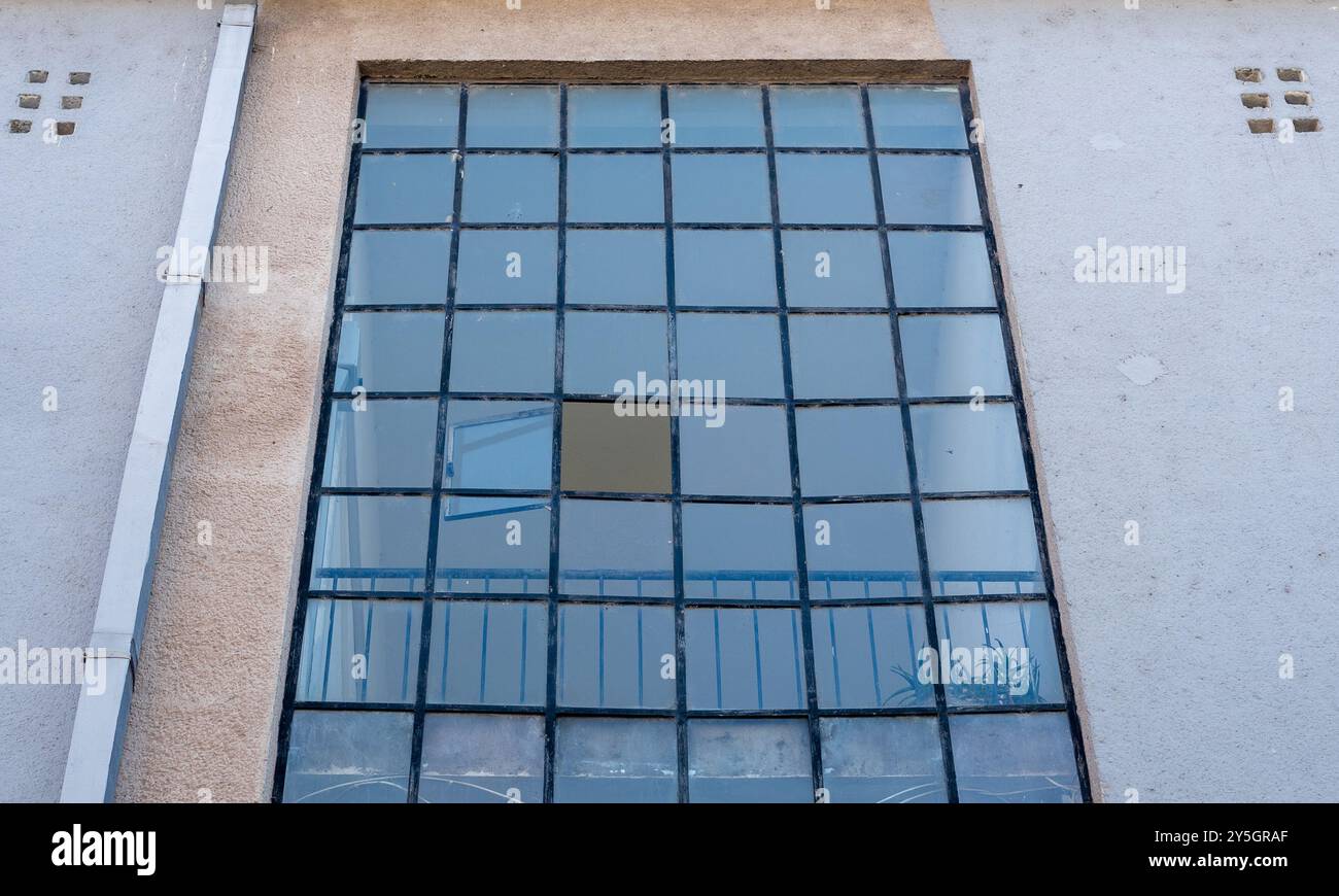 Window Glass Frame with Tiny Square Shapes, Part of Building Wall ...