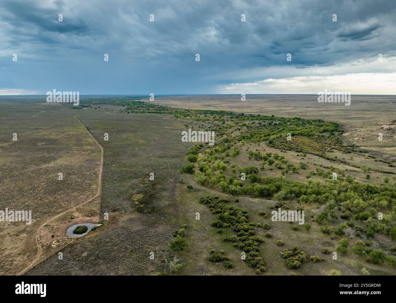 Trees grow in a bend of the Cimarron River at the Cimarron National ...