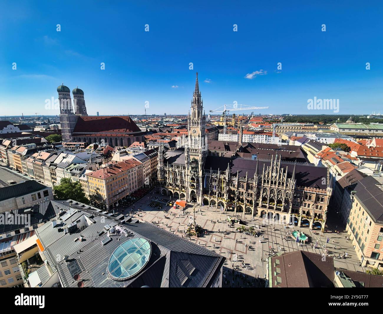 Munich skyline with the new Town Hall and the Frauenkirche Famous ...