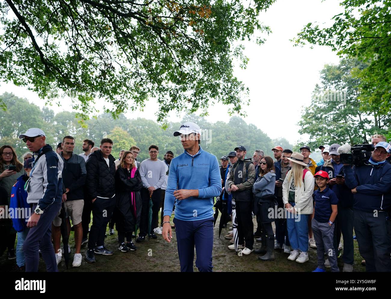 Matteo Manassero on the 1st during day four of the 2024 BMW PGA ...