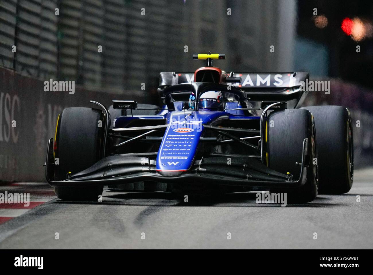 Williams driver Franco Colapinto of Argentina steers his car during the ...