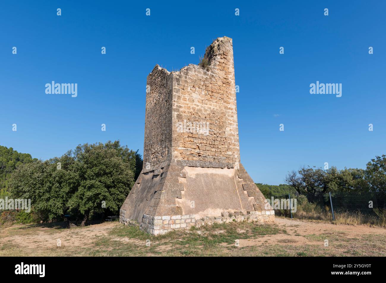 Fortress Tower of Cotignac, perched on an impressive 80m high tuff ...