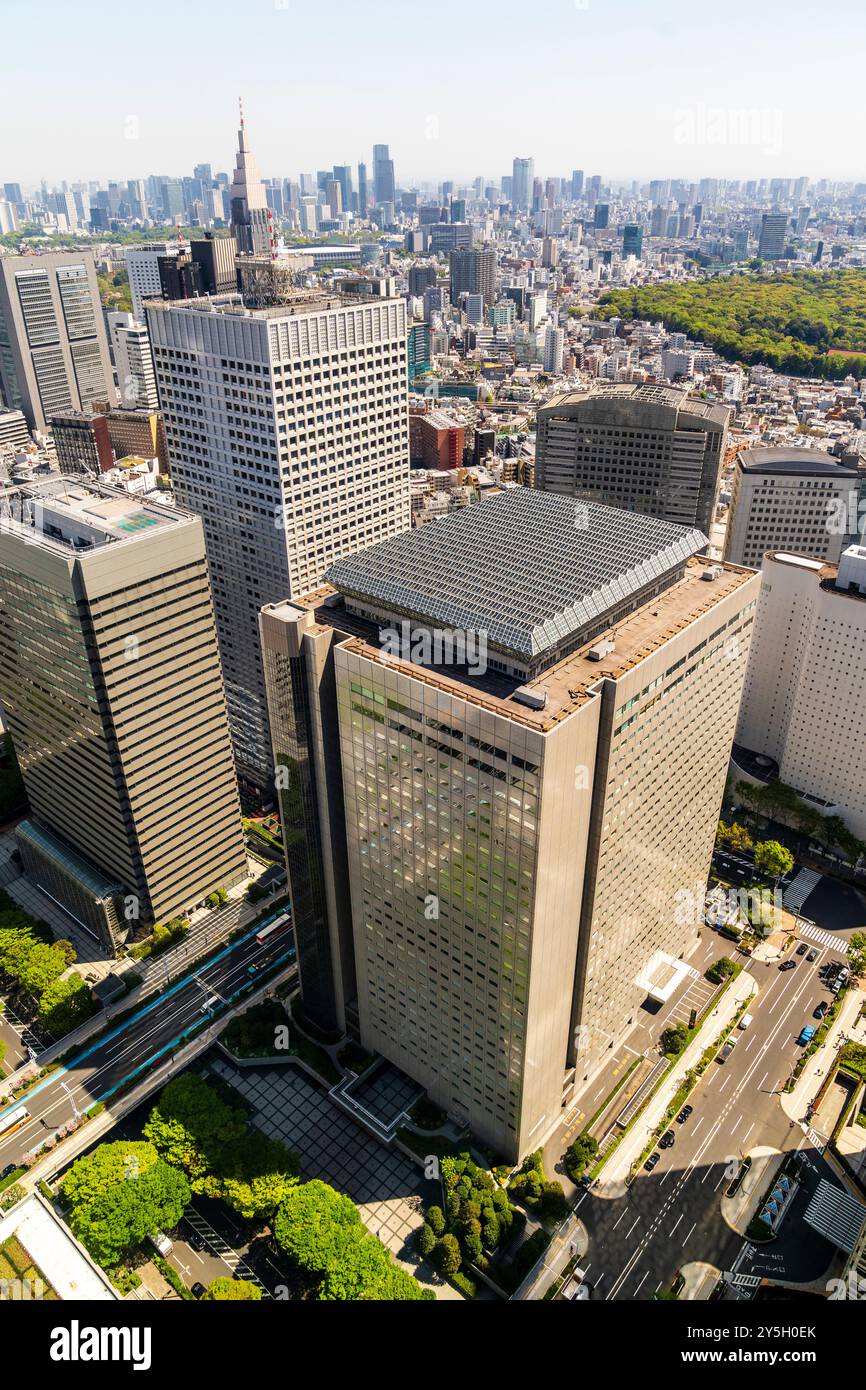 High rise office blocks and Tokyo skyline seen from the observation ...