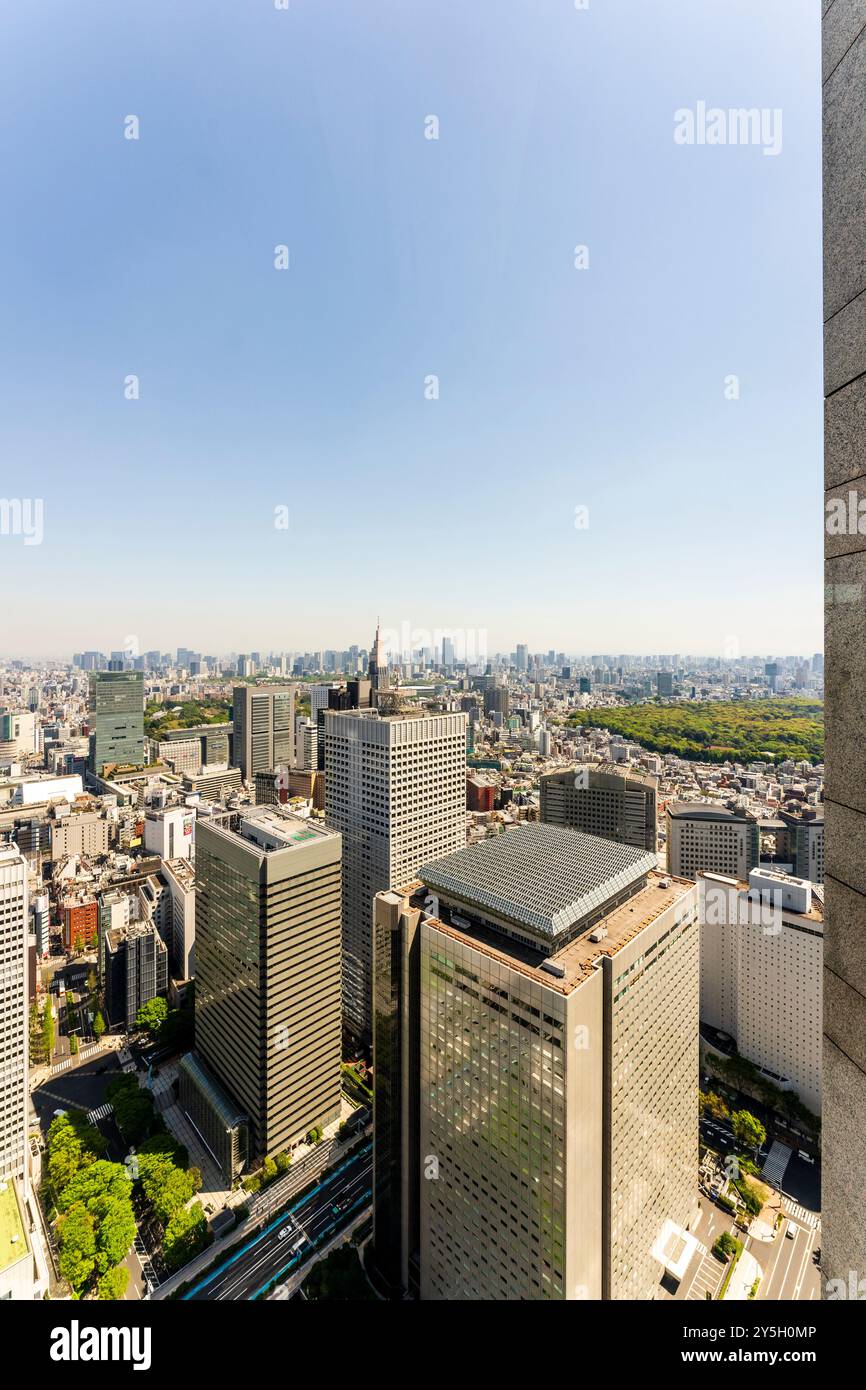 High rise office blocks and Tokyo skyline seen from the observation ...