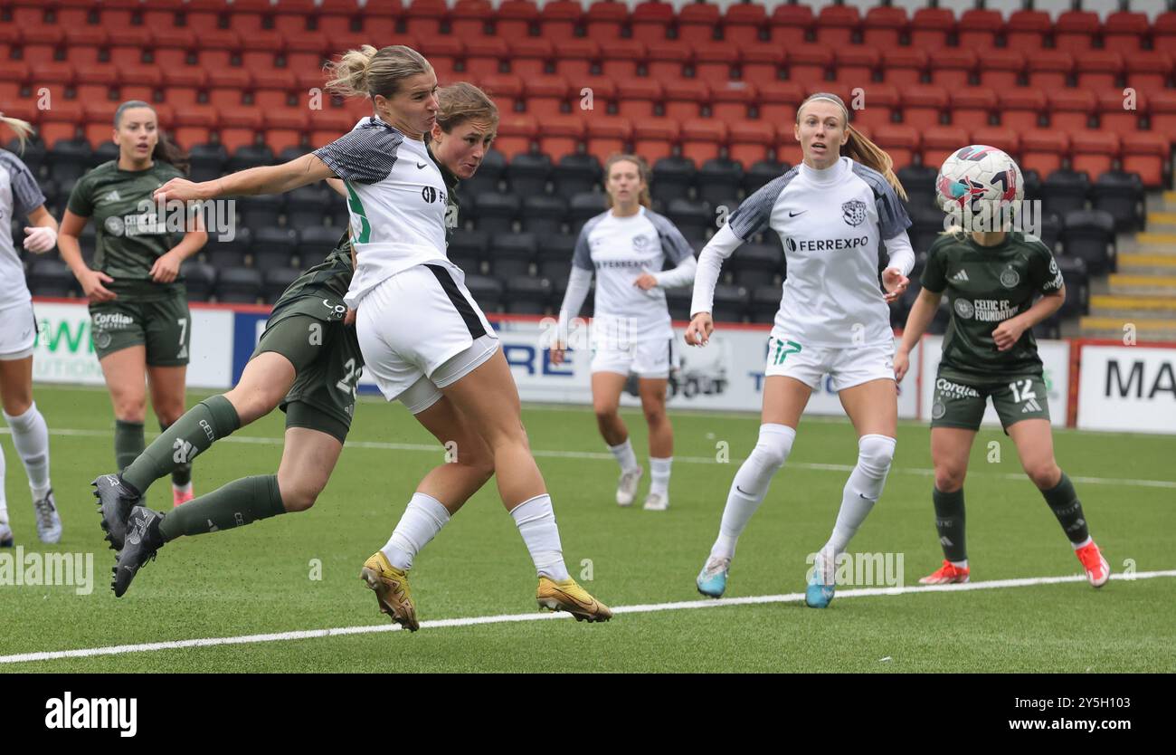 Celtic's Emma Louise Lawton heads in on goal during the UEFA Women's ...