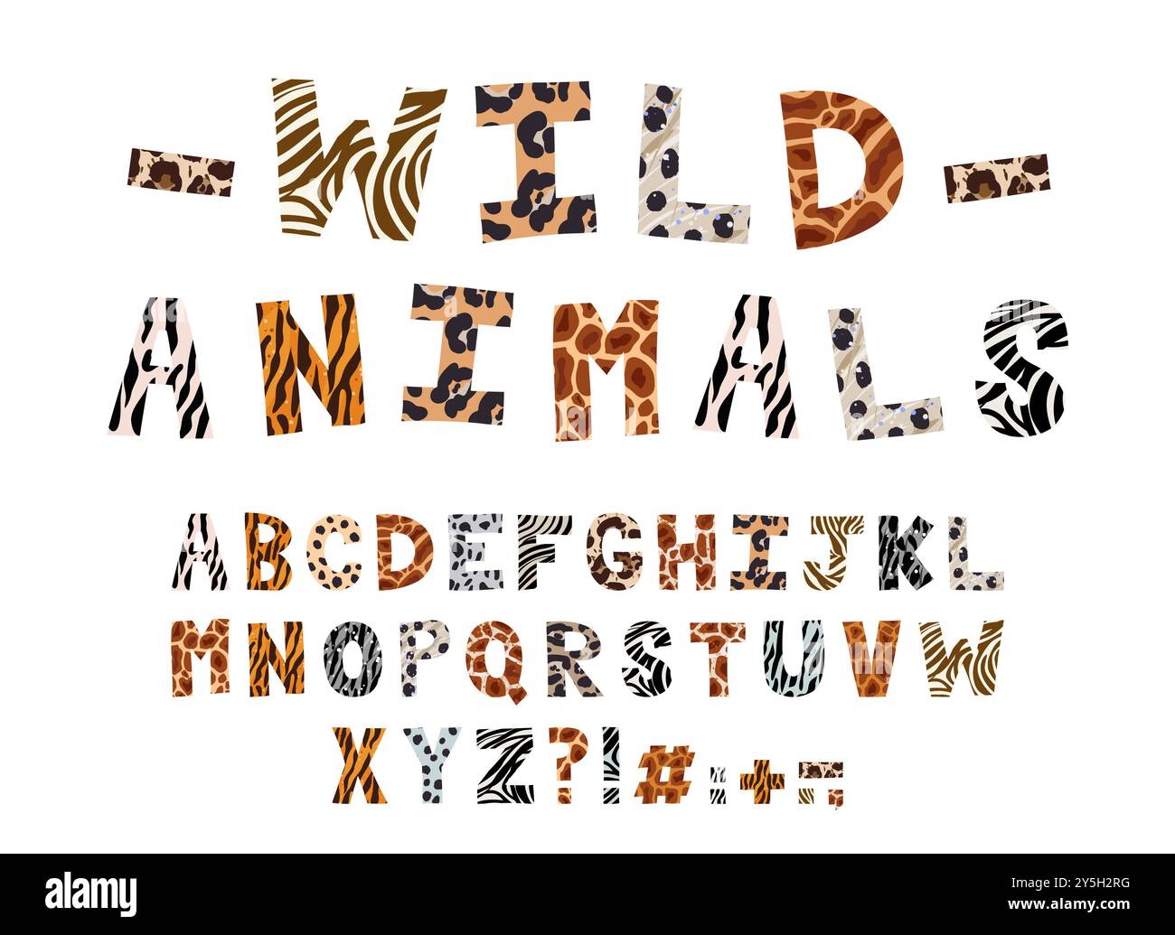 Hand drawn wild animal font. English alphabet Stock Vector Image & Art ...