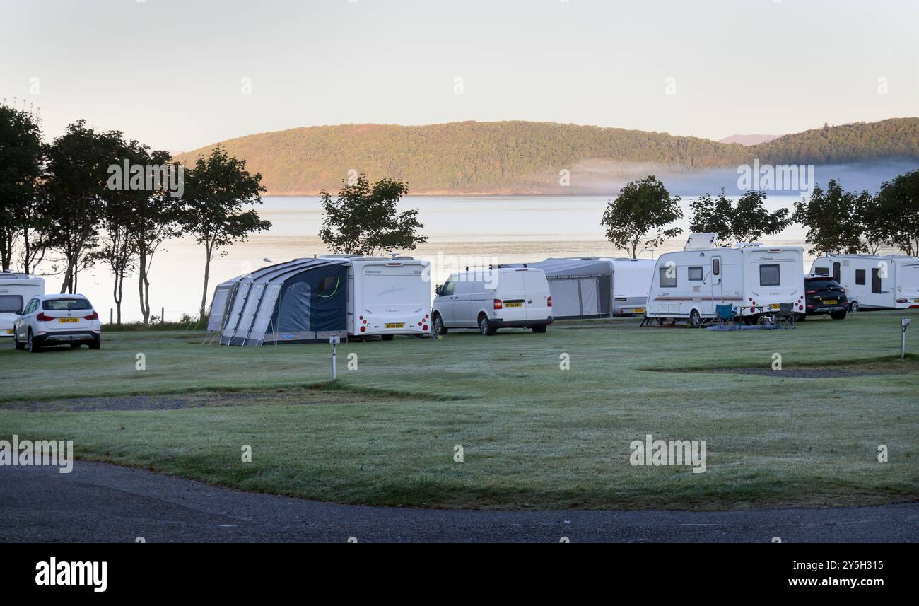 NORTH LEDAIG CARAVAN AND CAMPING SITE NEAR OBAN SCOTLAND UK Stock Photo ...
