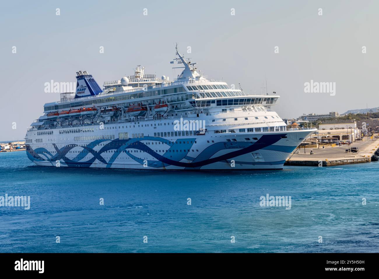 Mano cruise ship Crown Iris docked at Rhodes Cruise Port, Rhodes ...