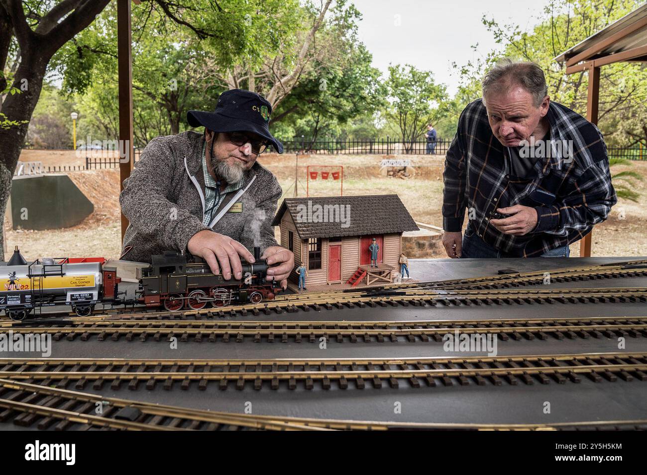 Gauteng, South Africa. 22nd Sep, 2024. People view model trains at the ...