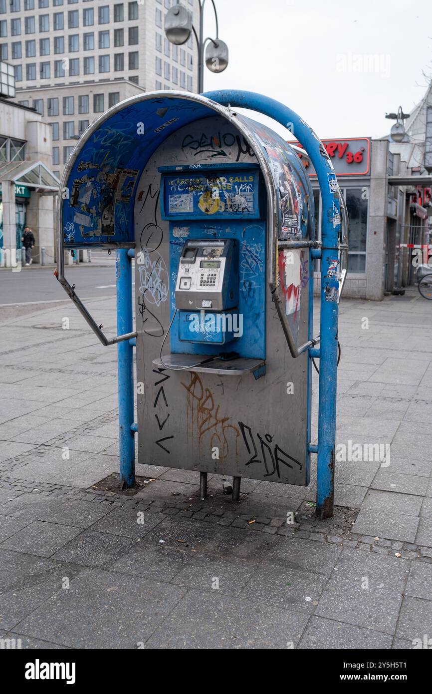 Public Phone Booth in Berlin Germany Stock Photo - Alamy