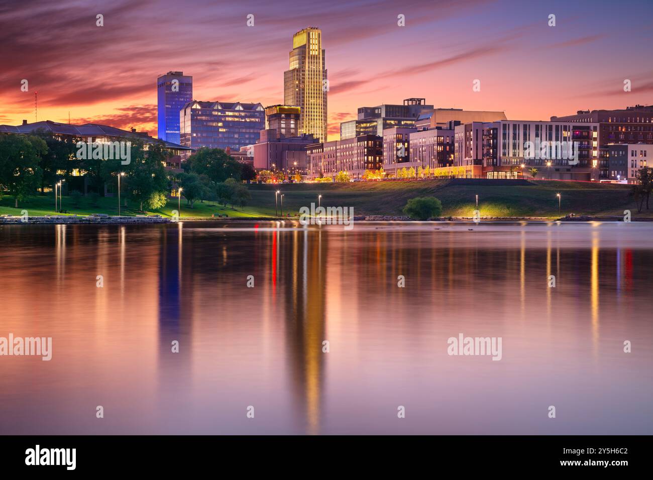 Omaha, Nebraska, USA. Cityscape image of downtown Omaha, Nebraska with ...
