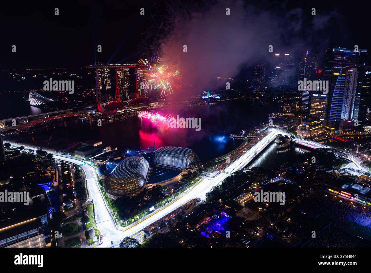illustration track, piste, fireworks during the Formula 1 Singapore ...