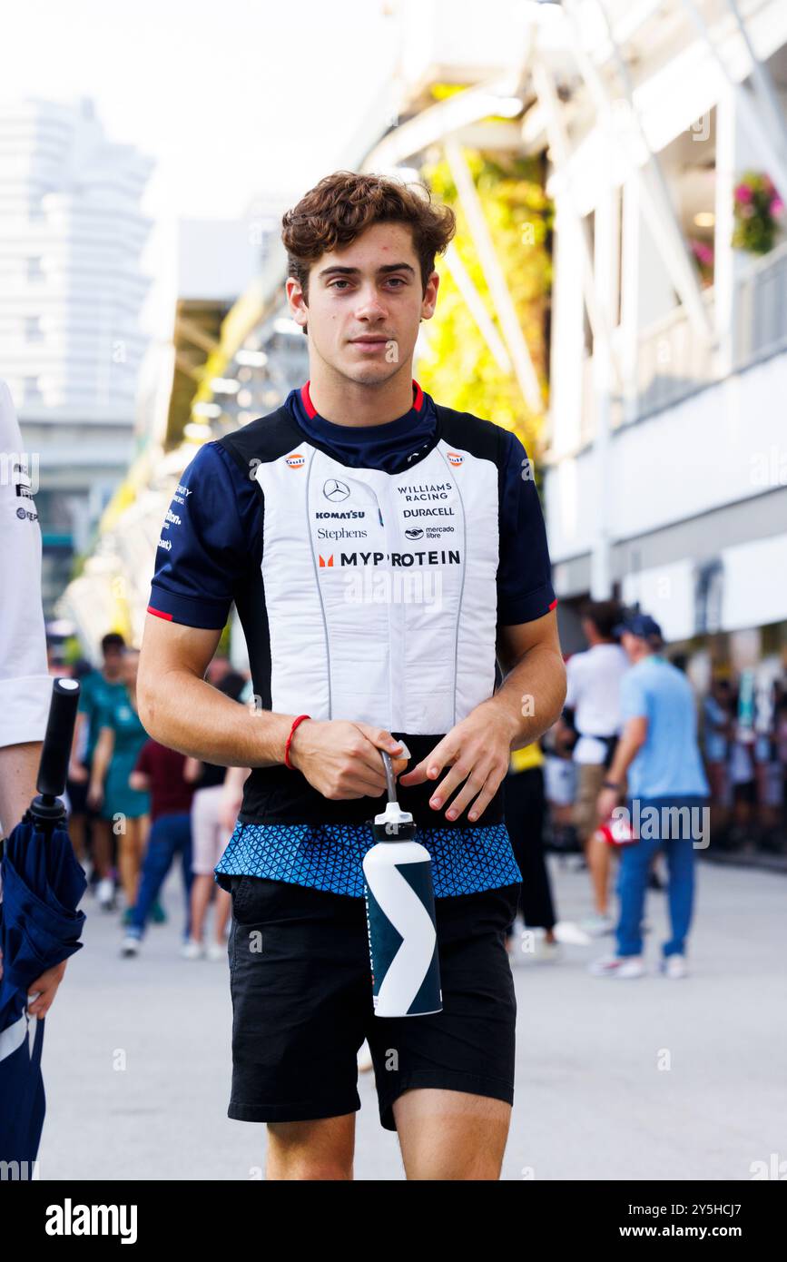 Franco Colapinto of Argentina and Williams Racing in the paddock ahead ...
