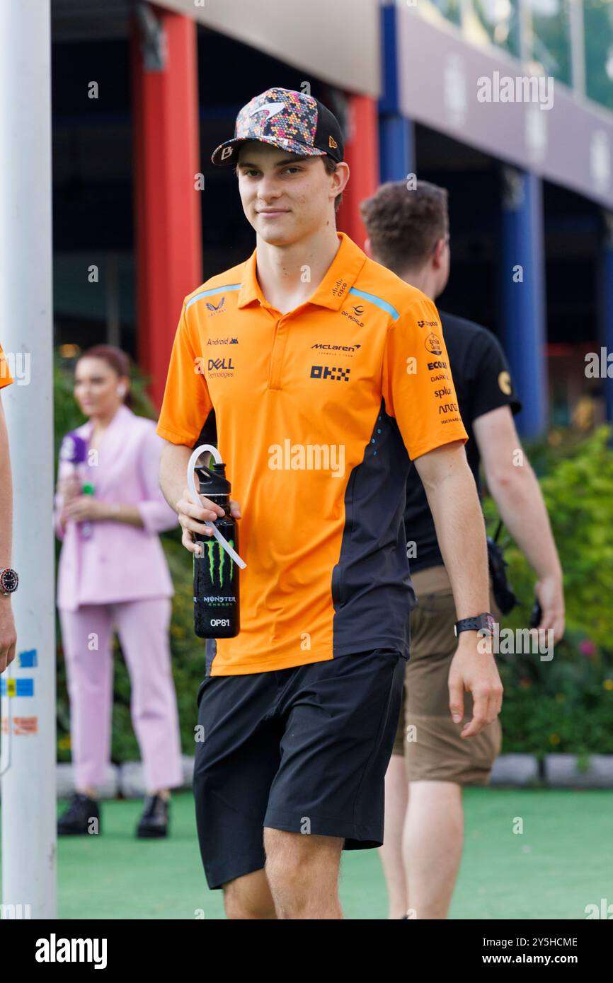 Oscar Piastri of Australia and McLaren Formula 1 Team in the paddock ...