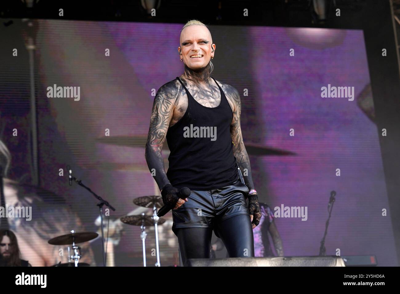 Chris Harms of Lord of the Lost performs during Riot Fest on Saturday ...