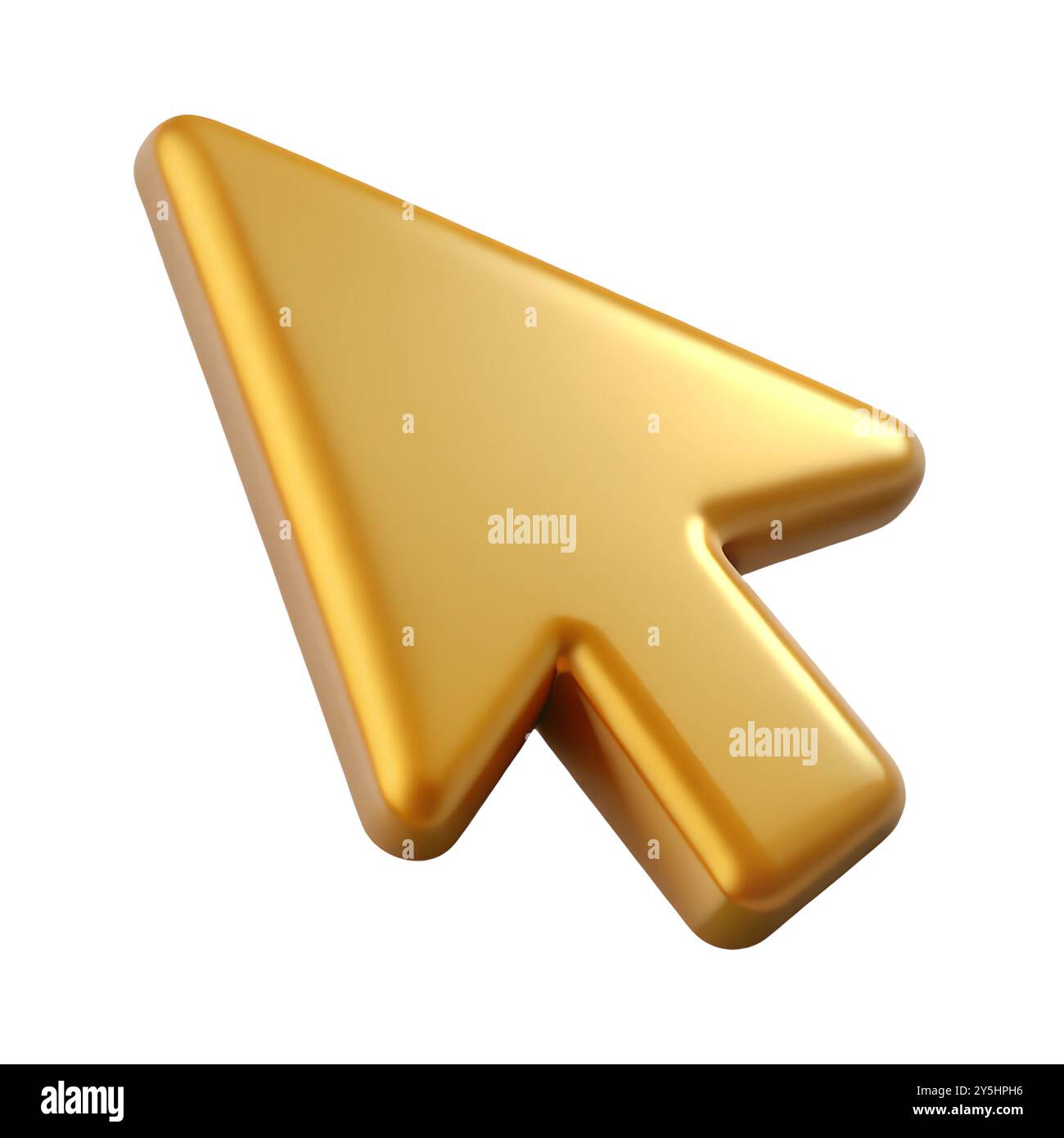 Golden cursor 3D icon isolated on white background. Premium simple ...