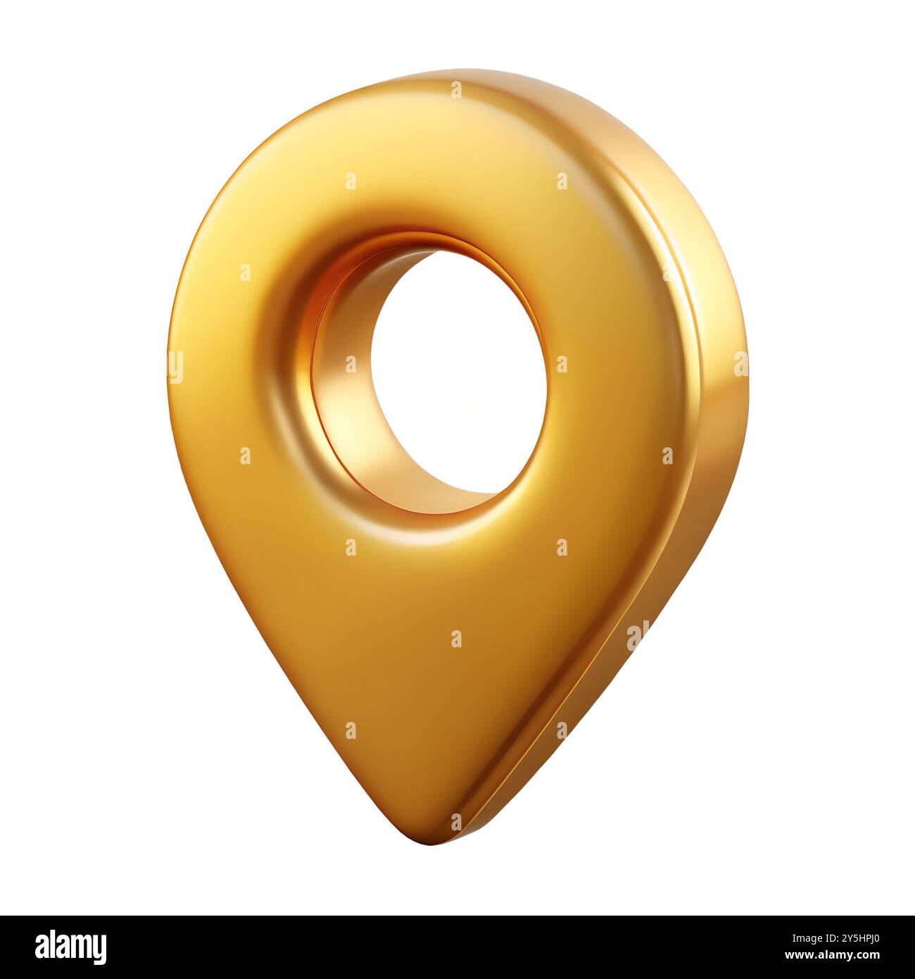 Golden location mark 3D icon isolated on white background. Premium ...