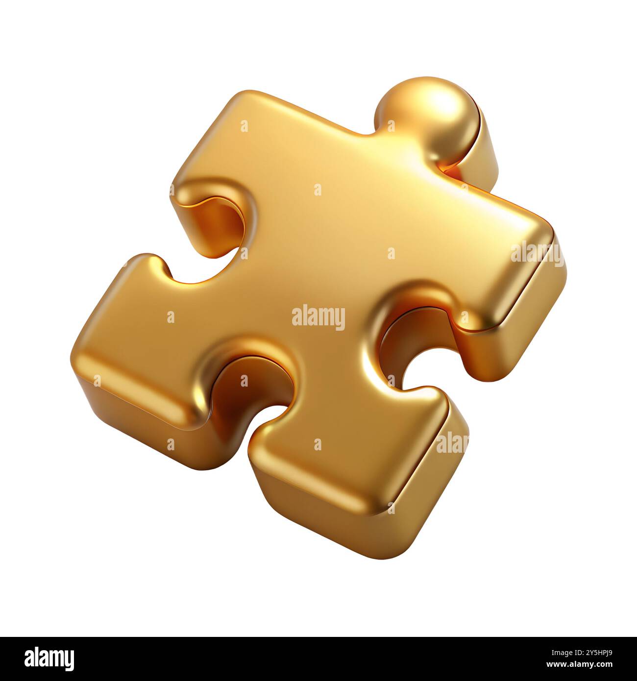 Golden puzzle 3D icon isolated on white background. Premium simple ...