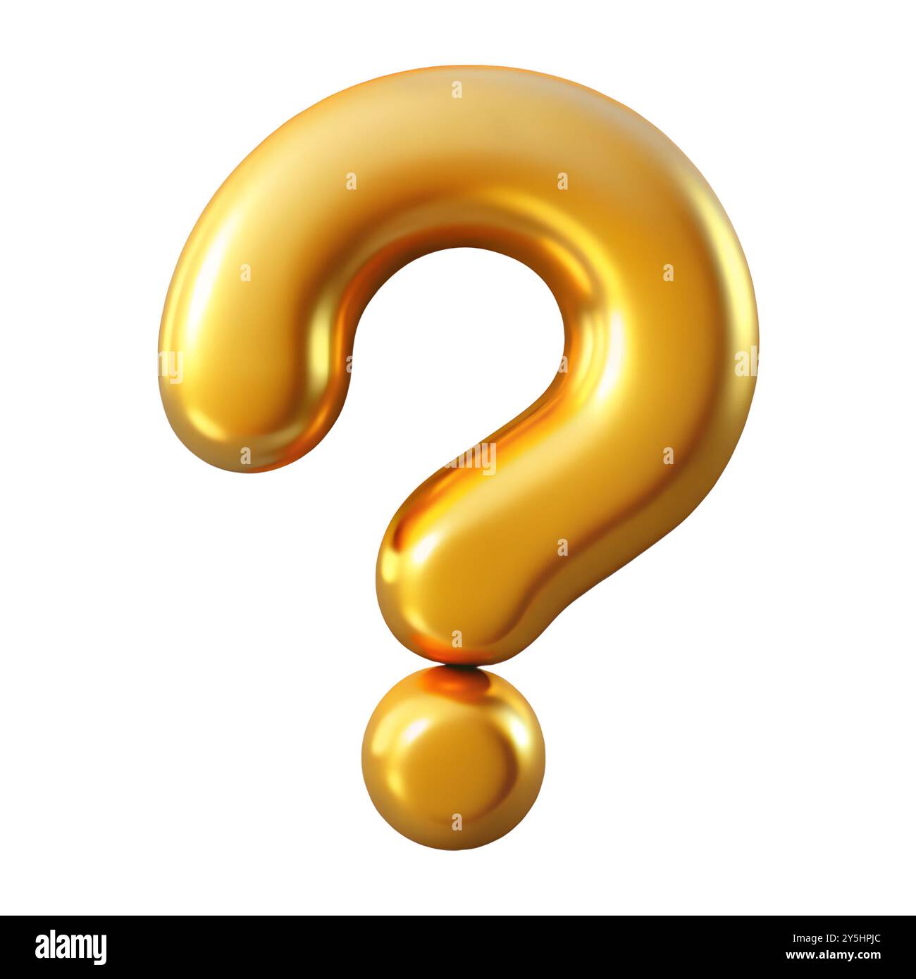 Golden question mark 3D icon isolated on white background. Premium ...