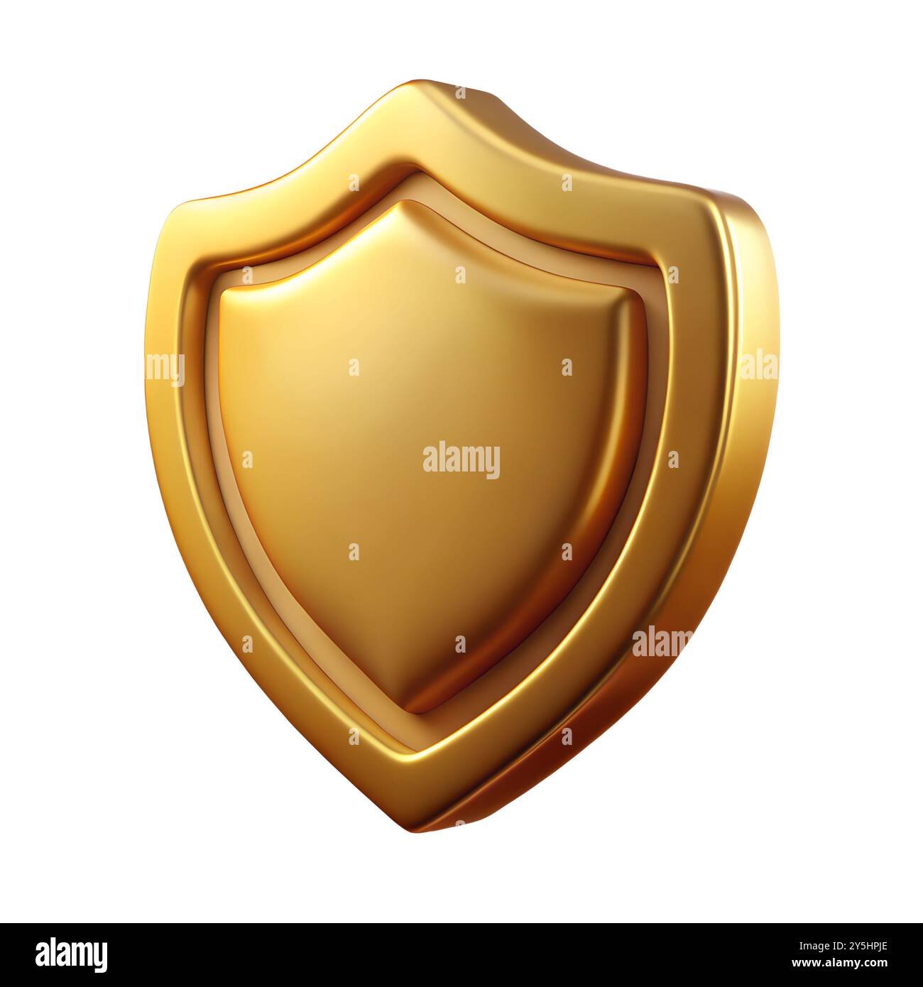 Golden shield 3D icon isolated on white background. Premium simple ...