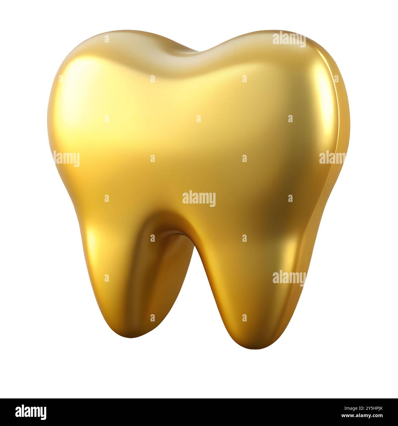 Golden tooth 3D icon isolated on white background. Premium simple ...
