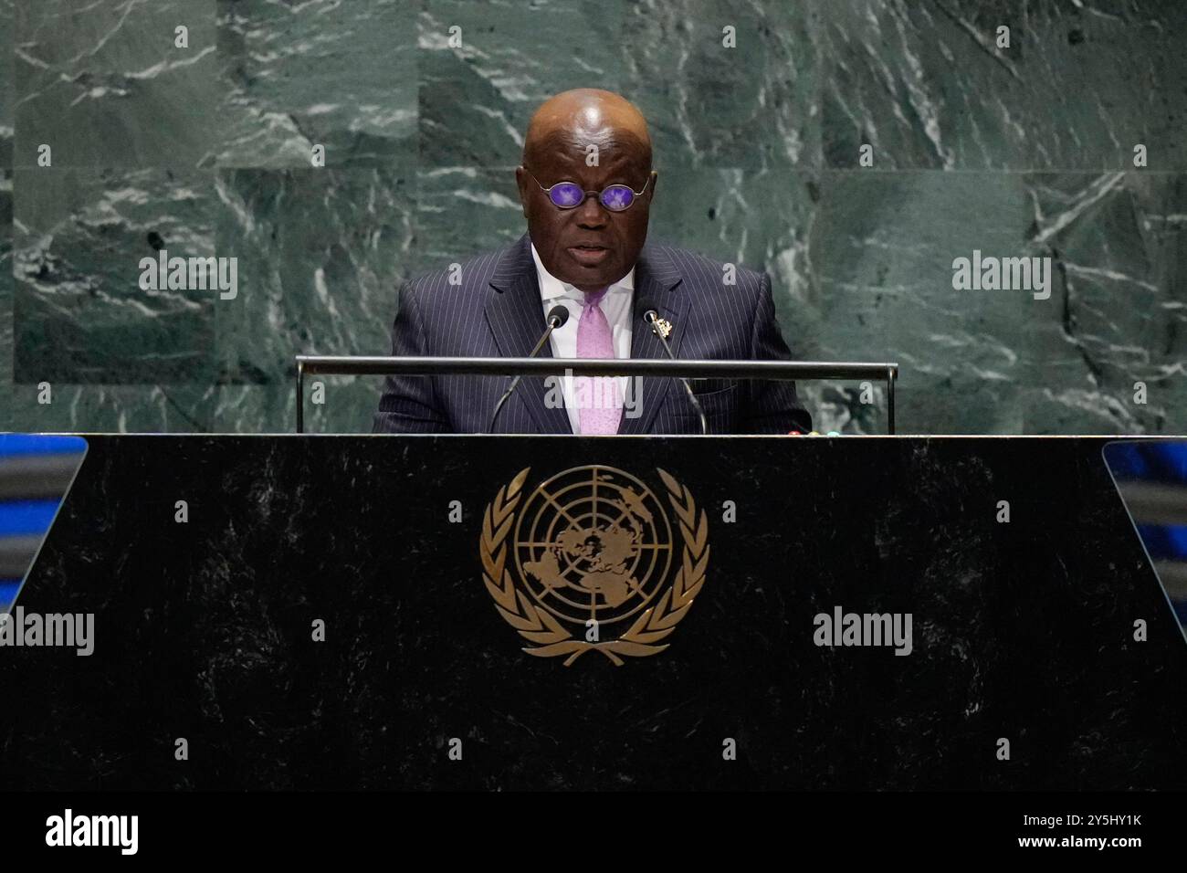 President of Ghana Nana Addo Dankwa Akufo-Addo, speaks to the United ...