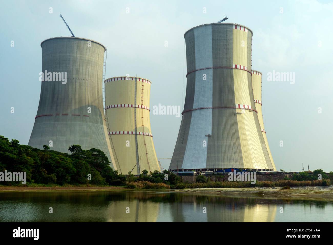 Cooling towers of the Ruppur Nuclear Power Plant, Bangladesh Stock ...