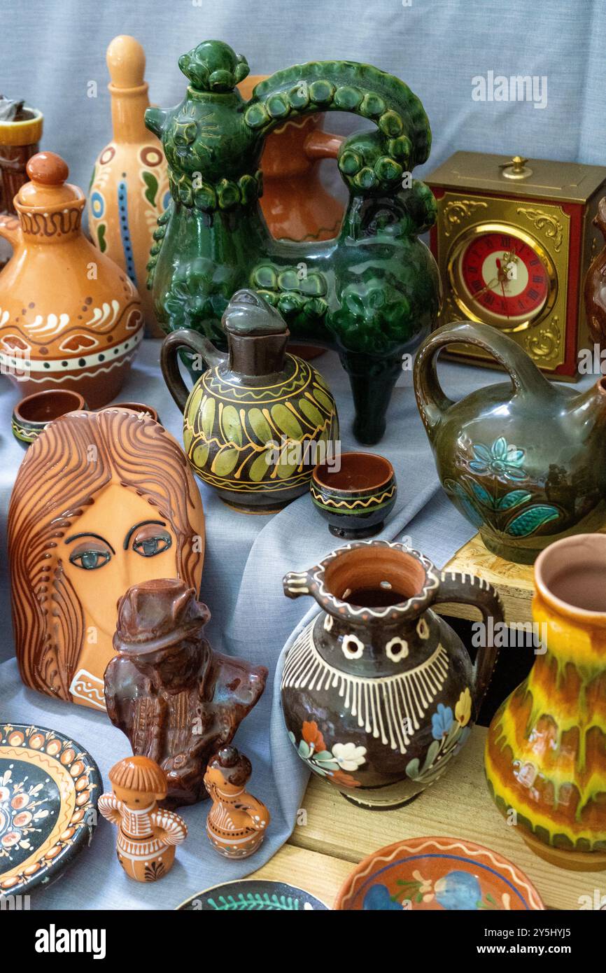 Decanter for drinkand figurines. Ukrainian dishes. Clay ceramics food ...