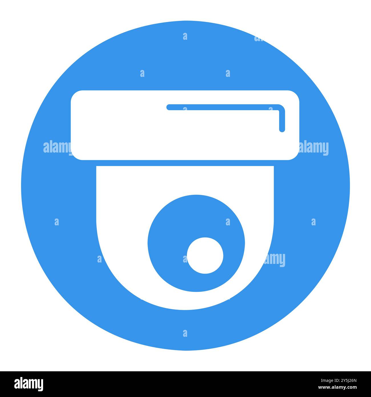 Dome camera vector icon. CCTV, security ceiling video round camera ...