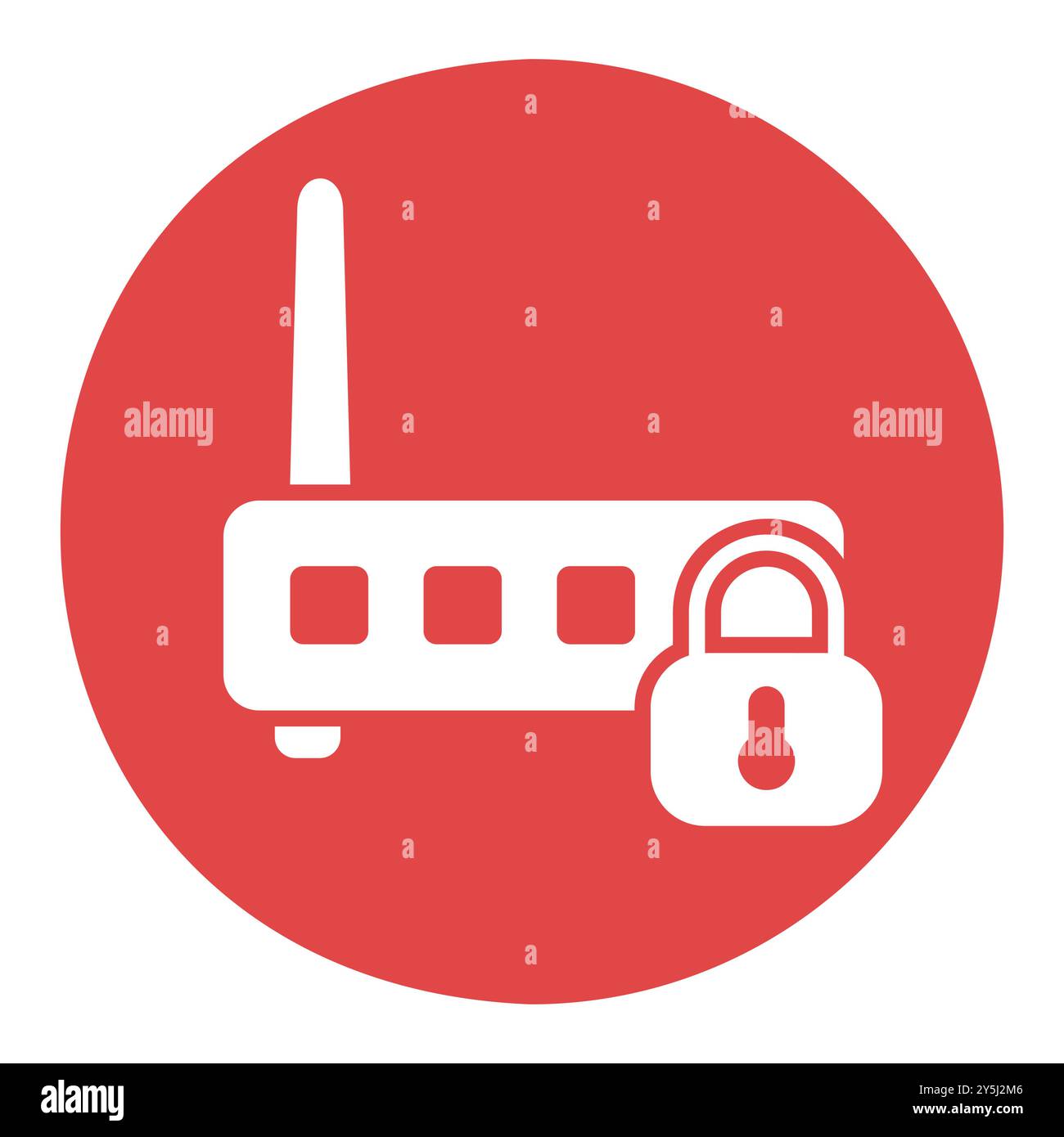 WIFI modem with lock vector icon. Private wifi network sign. Security ...