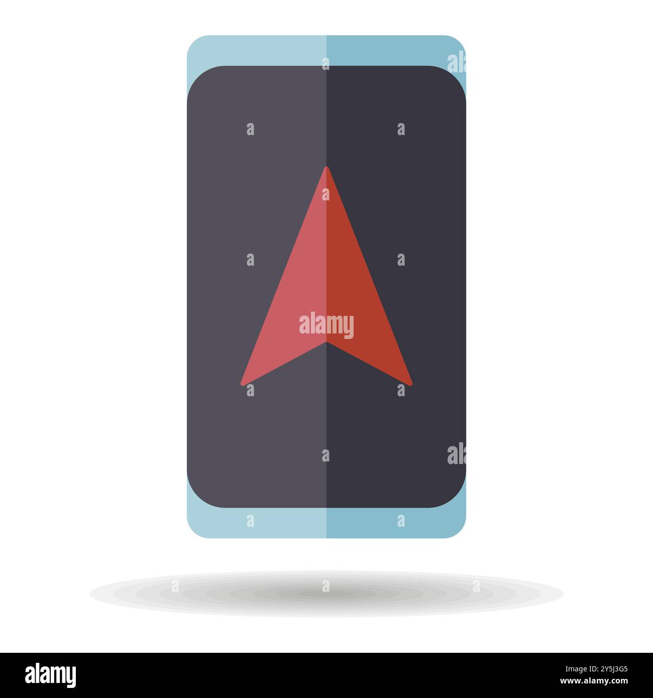 Smartphone with navigator vector isolated icon. Navigation sign. Graph ...
