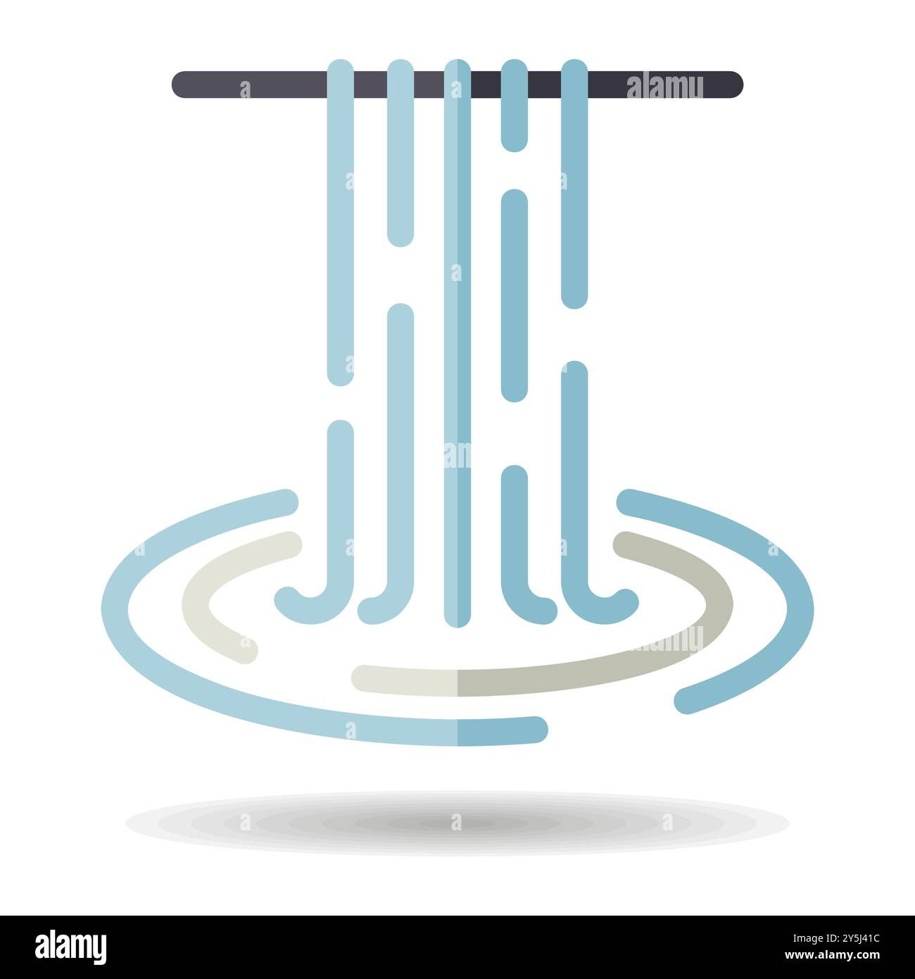 Waterfall of natural vacation vector isolated icon. Nature sign. Graph ...