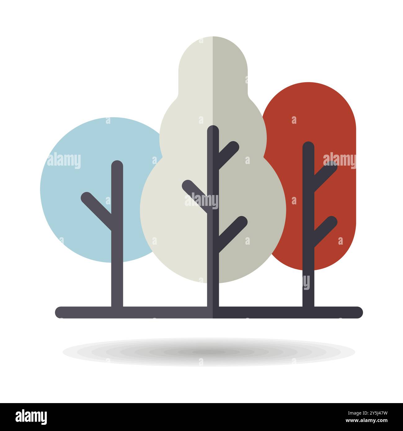Deciduous forest vector isolated icon. Nature sign. Graph symbol for ...