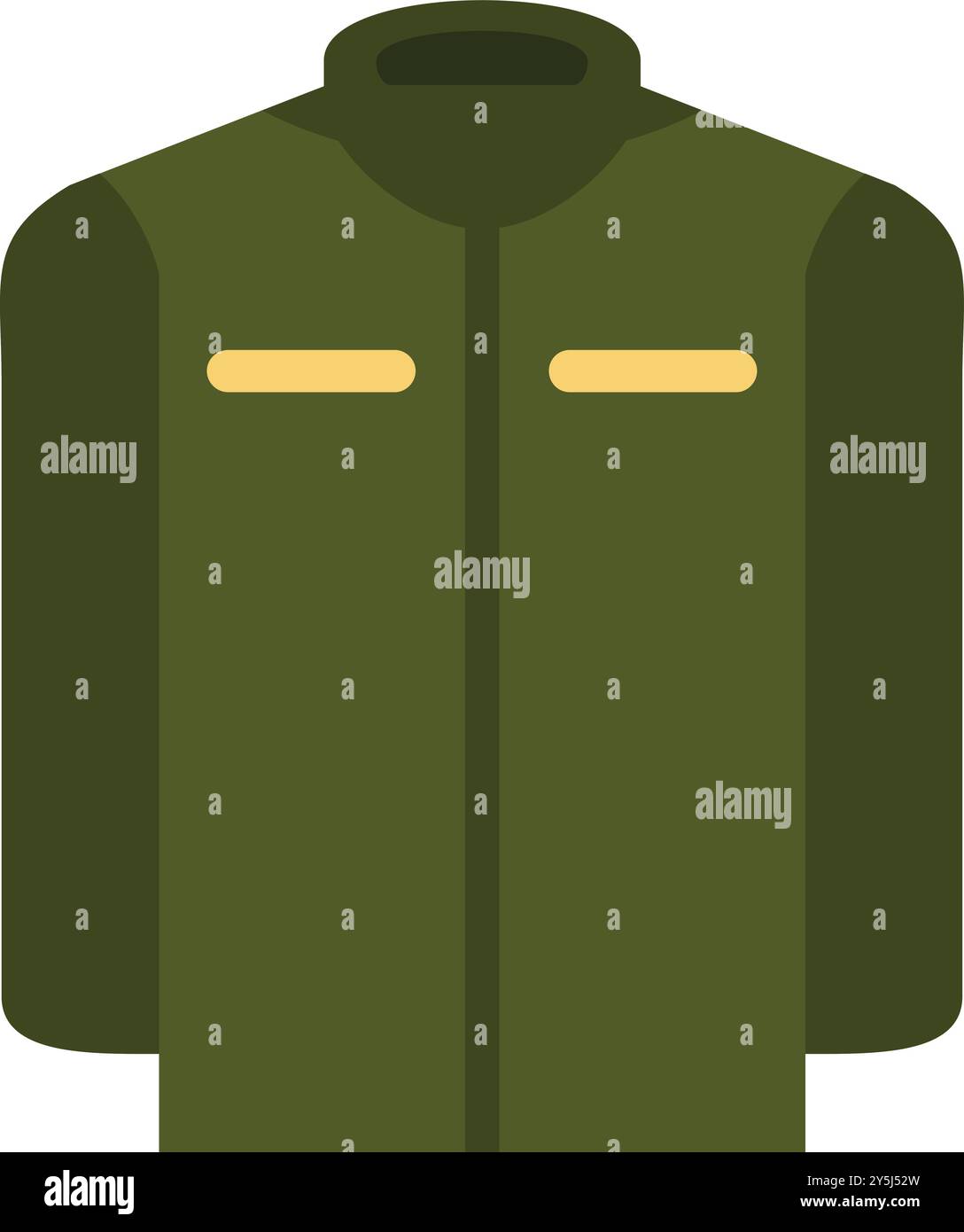 This vector illustration features a classic military uniform ...