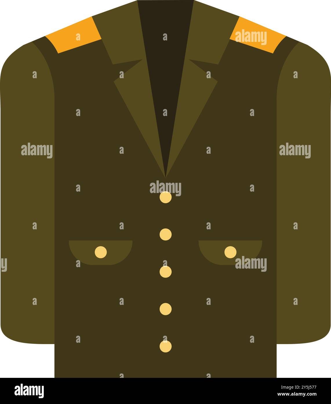 Military jacket with golden buttons and shoulder straps, embodying ...