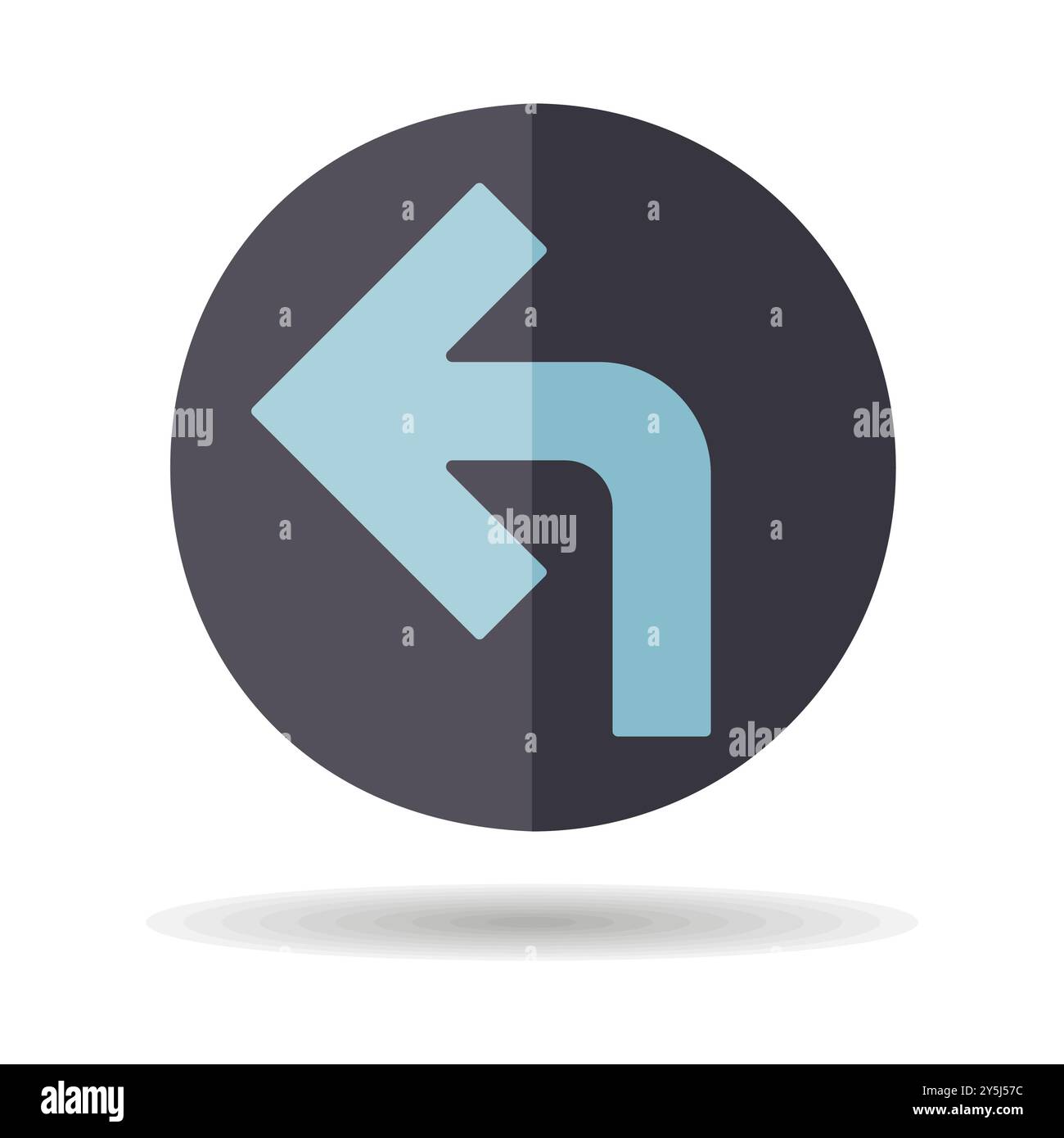 Turn left arrow vector icon. Navigation sign. Graph symbol for travel ...