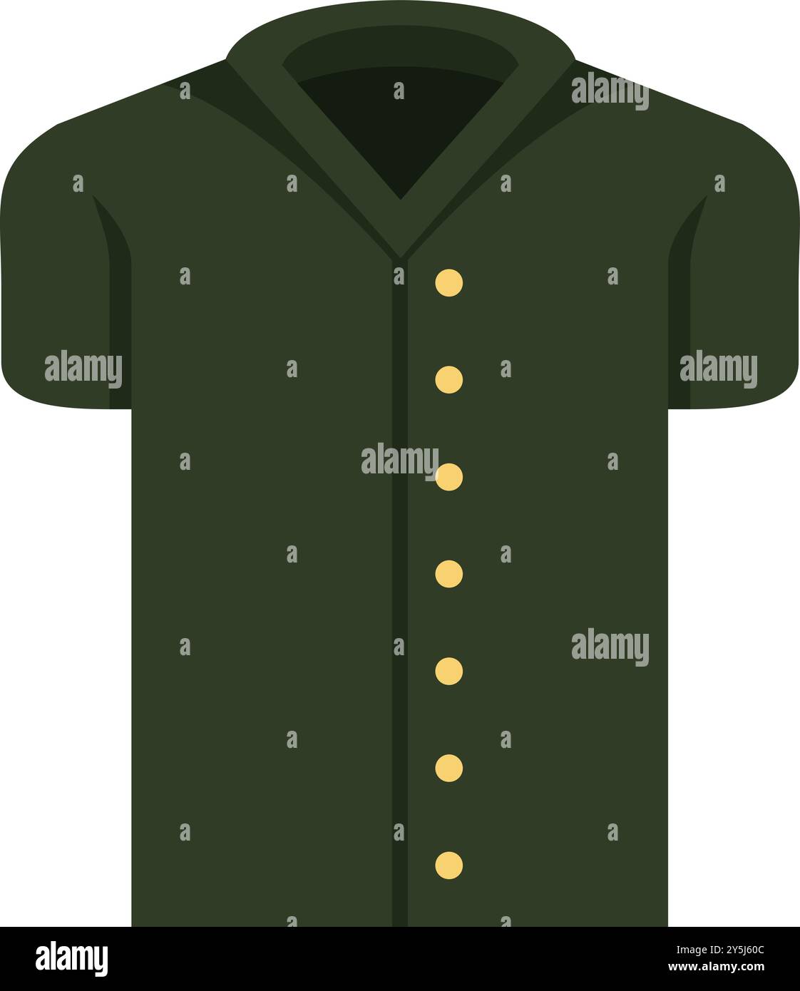 Green elegant shirt with golden buttons for men fashion illustration ...
