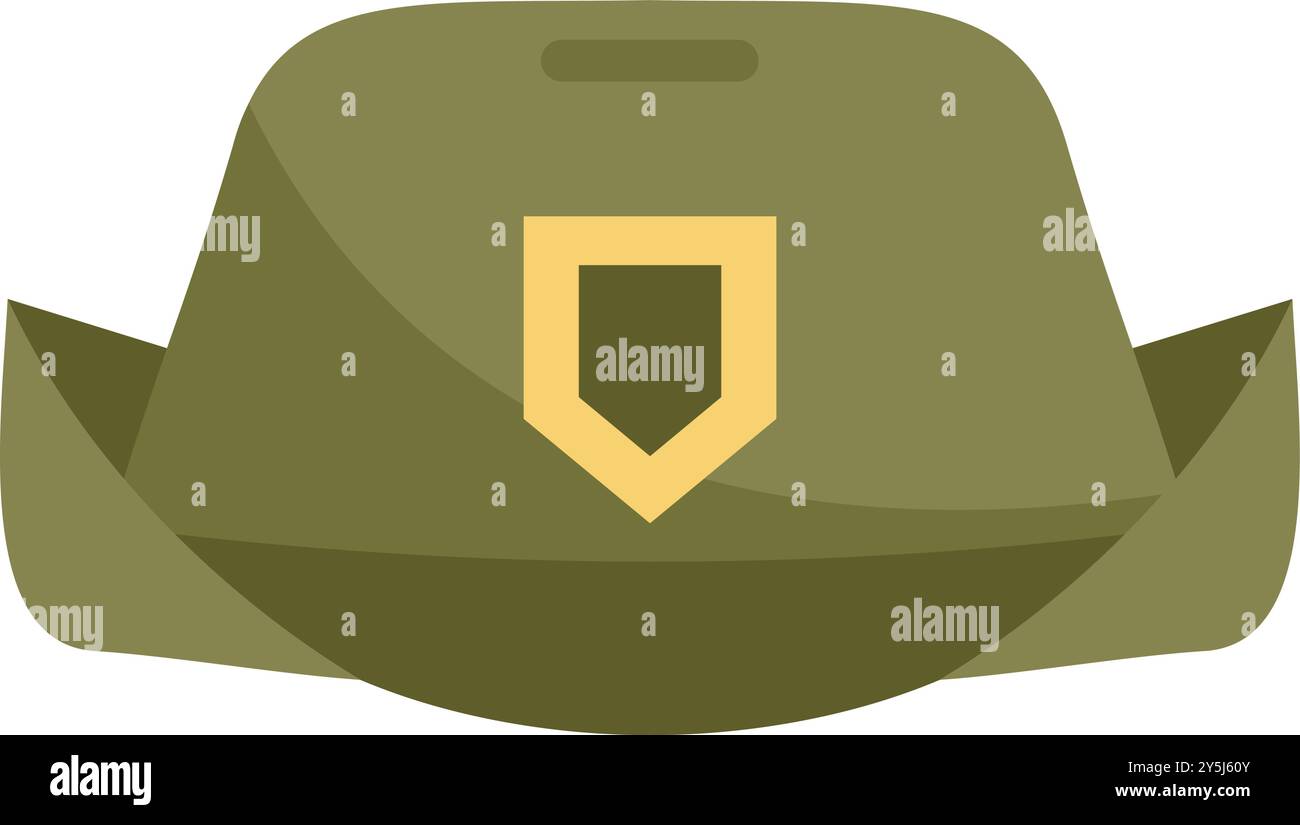 Illustration of an australian military slouch hat with a rising sun ...